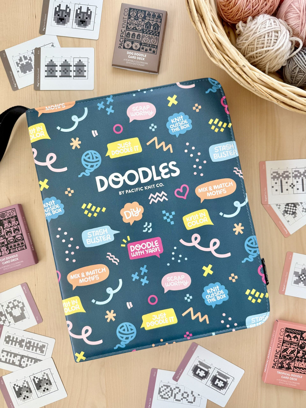 Doodle Card Binder | 9-Pocket | Max (900 pcs) | Doodles | Pacific Knit Co