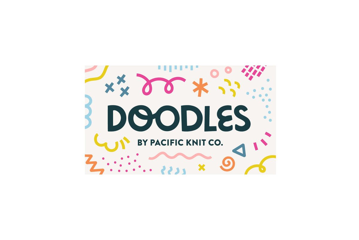 Sticker - Doodles by Pacific Knit Co. (Rectangle - Light) | Pacific Knit Co